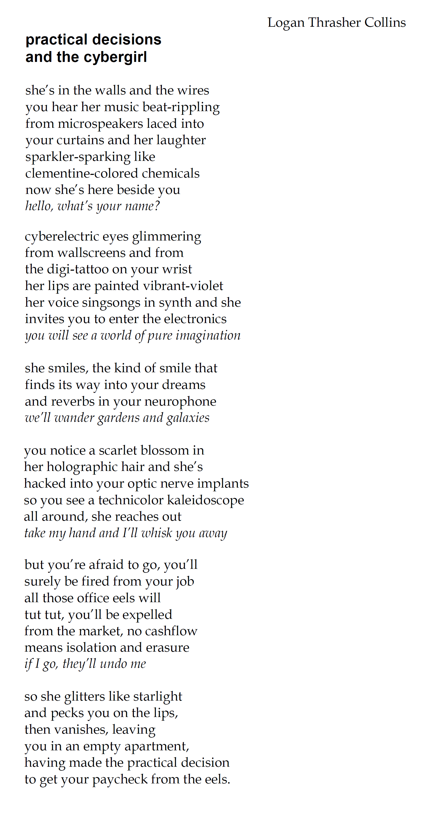 Night of Cosmic Dreams: Poem 4 | LoganThrasherCollins.com