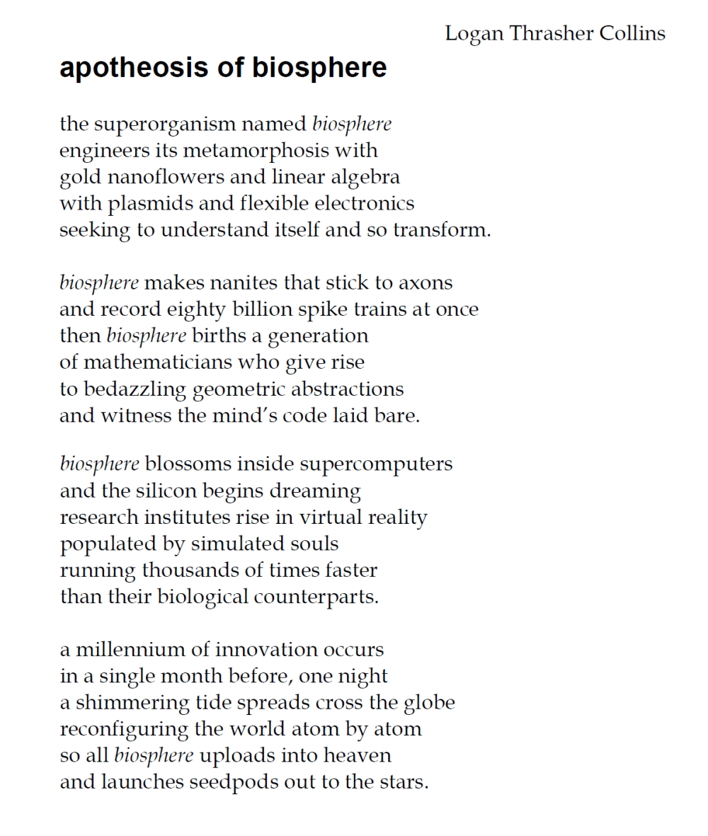 apotheosis of biosphere (poem) | LoganThrasherCollins.com